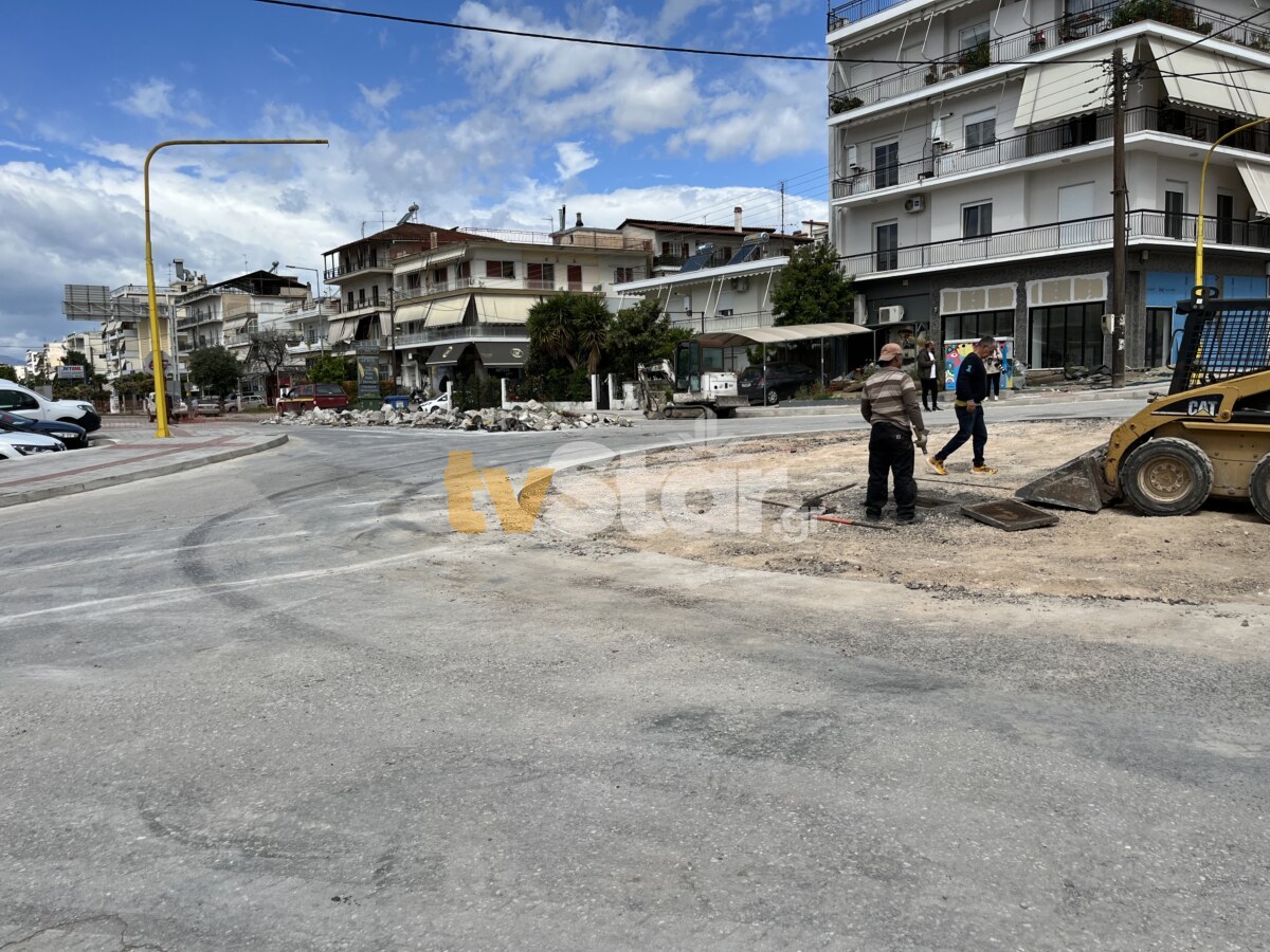 Λαμία: Σε εξέλιξη η κατασκευή του νέου κυκλικού κόμβου στη διασταύρωση ...