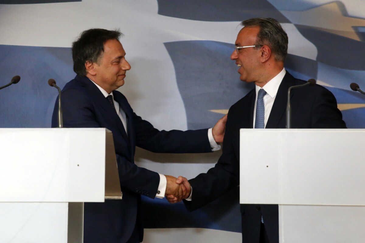 Οι δηλώσεις του Χρήστου Σταϊκούρα και του Θεόδωρου Πελαγίδη κατά την ...