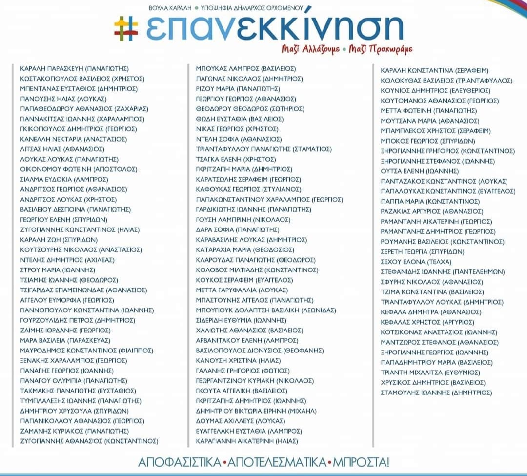 Κατέθεσε το ψηφοδέλτιο της "Επανεκκίνησης" για τον Δήμο Ορχομενού η ...